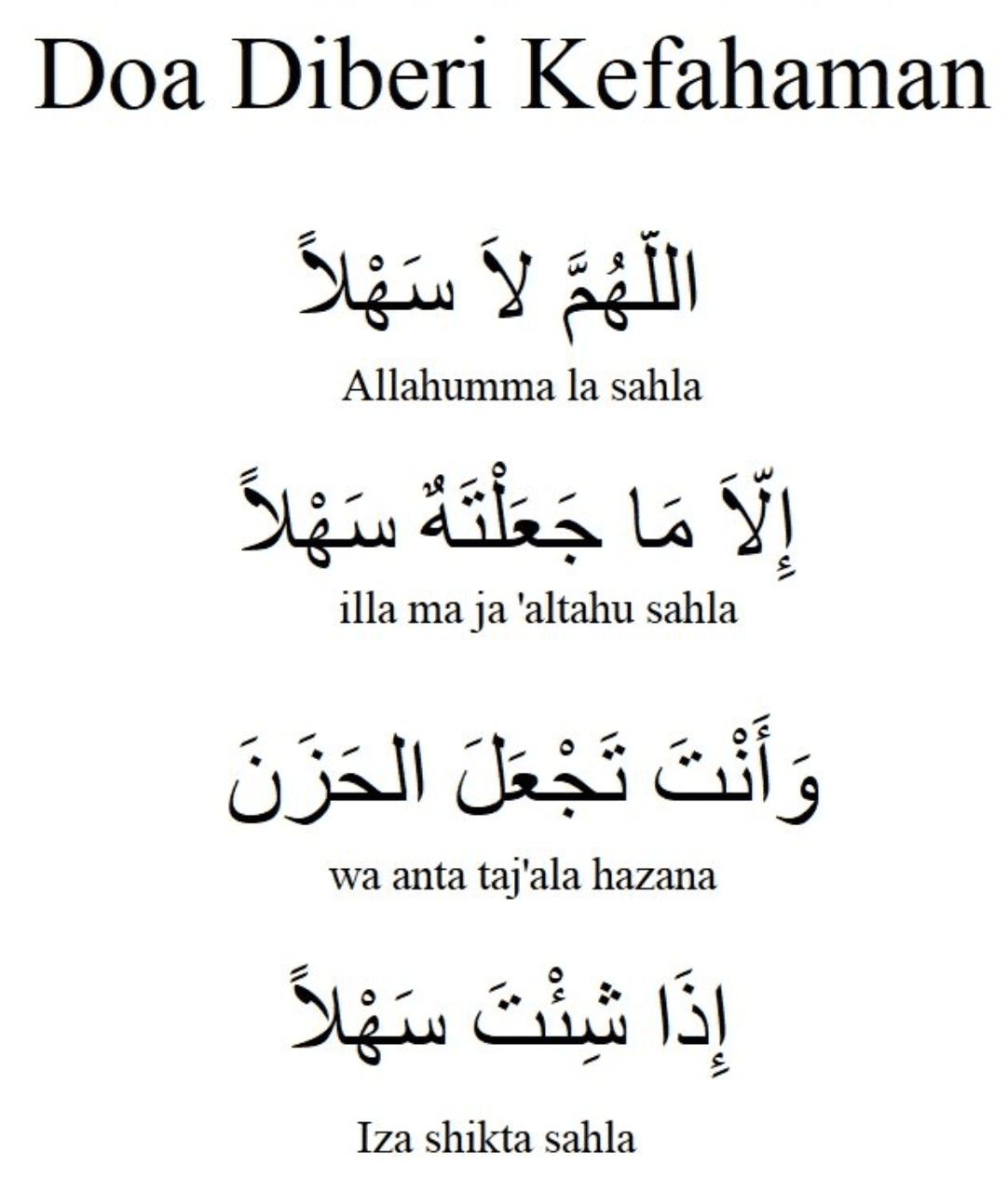 √ DOA PENERANG HATI untuk Belajar/Bekerja (Rumi & Jawi)