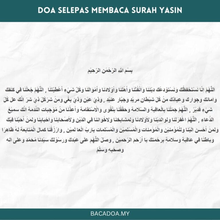 √ Doa Selepas Baca Yasin: Lengkap Lafaz Arab, Rumi & Maksud