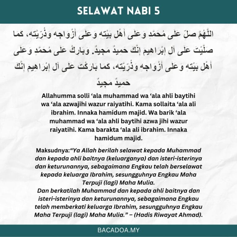 √ Kumpulan Bacaan Selawat Nabi (Arab, Rumi, dan Maksudnya)